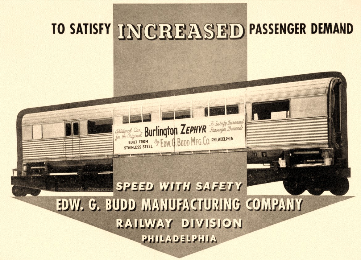 Collectibles Budd Train Coach Company Vintage California Zephyr ...